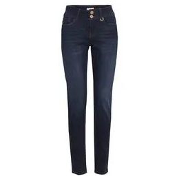 Röhrenjeans Pulz Jeans "Rhrenjeans PZSuzy" Gr. 32, Länge 32, blau (dunkelblau denim) Damen Jeans