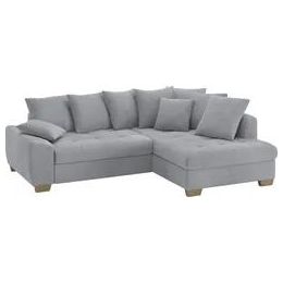 Ecksofa Inosign "Nikita II, L-Form" Sofas Gr. B/H/T: 243cm x 88cm x 190cm, Microfaser 1, Bettfunktion links, Ausführung, grau (memphis 45 grau) mit Kaltschaumpolsterung, wahlweise Bett und Bettkasten