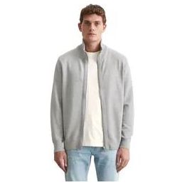 Marc O'Polo Cardigan MARC O'POLO "mit Reißverschluss" Gr. S, grau Herren Strickjacken