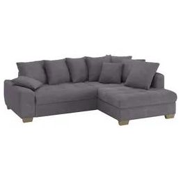 Ecksofa Inosign "Nikita II, L-Form" Sofas Gr. B/H/T: 240cm x 86cm x 190cm, Cord, Bettfunktion links, Ausführung / Funktion, grau Wahlweise mit Kaltschaum, EasyBett, Bettkasten