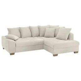 Ecksofa Inosign "Nikita II, L-Form" Sofas Gr. B/H/T: 243cm x 88cm x 190cm, Soft clean, Ottomane rechts, Ausführung, beige (novaclean avanti 4 ecru) mit Kaltschaumpolsterung, wahlweise Bett und Bettkasten