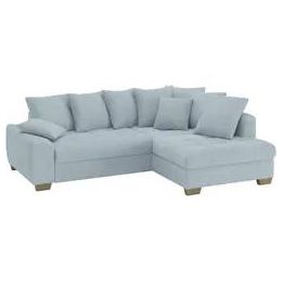 Ecksofa Inosign "Nikita II, L-Form" Sofas Gr. B/H/T: 240cm x 86cm x 190cm, Cord, Ottomane rechts, Ausführung / Funktion, blau Wahlweise mit Kaltschaum, EasyBett, Bettkasten