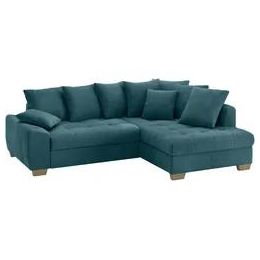 Ecksofa Inosign "Nikita II, L-Form" Sofas Gr. B/H/T: 240cm x 86cm x 190cm, Microfaser, Bettfunktion links, Ausführung / Funktion, blau Wahlweise mit Kaltschaum, EasyBett, Bettkasten