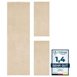 Bettumrandung ANDIAMO "Arezzo" Gr. B/L (Brücke): 60cm x 110cm (2 St.) B/L (Läufer): 80cm x 200cm (), rechteckig, beige (creme) Uni Farben, weicher Flor, waschbar, ideal im Wohnzimmer & Schlafzimmer