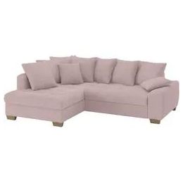 Ecksofa Inosign "Nikita II, L-Form" Sofas Gr. B/H/T: 240cm x 86cm x 190cm, Cord, Ottomane links, Ausführung / Funktion, rosa Wahlweise mit Kaltschaum, EasyBett, Bettkasten