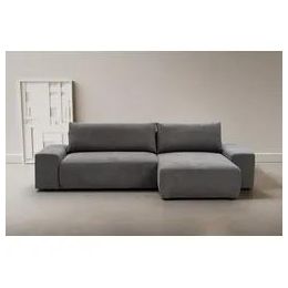 Ecksofa Inosign "Amsterdam" Sofas Gr. B/H/T: 300cm x 76cm x 150cm, Struktur fein, Ottomane rechts, Ottomane rechts, schwarz (jet black)