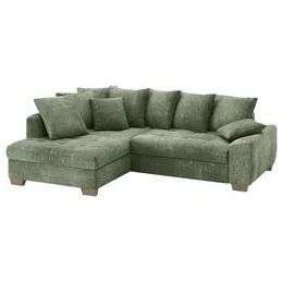 Ecksofa Inosign "Nikita II, L-Form" Sofas Gr. B/H/T: 240cm x 86cm x 190cm, Veloursstoff, Bettfunktion rechts, Ausführung / Funktion, grün Wahlweise mit Kaltschaum, EasyBett, Bettkasten