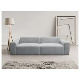 Sofa Inosign "Zeus 3-Sitzer" Sofas Gr. B/H/T: 256cm x 70cm x 105cm, Chenille, Chenille Flow, grau Curvy Trend 3-Sitzer mit urbaner Optik