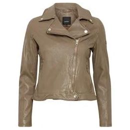 Lederjacke oxmo "Lederjacke OXDenio" Gr. 40, beige (fossil) Damen Jacken