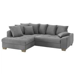 Ecksofa Inosign "Nikita II, L-Form" Sofas Gr. B/H/T: 243cm x 88cm x 190cm, Microfaser 2, Bettfunktion rechts, Ausführung, grau (memphis 20 stone) mit Kaltschaumpolsterung, wahlweise Bett und Bettkasten