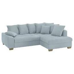 Ecksofa Inosign "Nikita II, L-Form" Sofas Gr. B/H/T: 240cm x 86cm x 190cm, Microfaser 1, Ottomane rechts, Ausführung / Funktion, blau Wahlweise mit Kaltschaum, EasyBett, Bettkasten