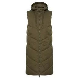 Longweste oxmo "Longweste OXBolyn" Gr. 40, grün (olive night), Damen, Obermaterial: 100% Nylon NY., Westen, Ohne