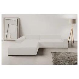 Ecksofa Inosign "Zeus-XL" Sofas Gr. B/H/T: 311cm x 70cm x 210cm, Chenille, Ottomane links, Ottomane links, beige (natur) Curvy Trend Garnitur mit urbaner Optik