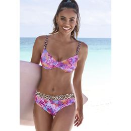 Bügel-Bikini-Top Buffalo "Haruna" Gr. 40, Cup B, rosa (rosa bedruckt) Damen Bikini-Oberteile mit Muster-Mix