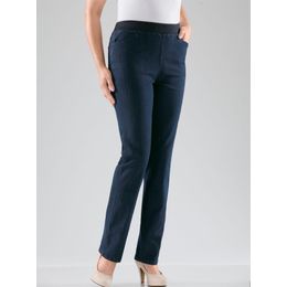 Stretch-Jeans Classic Basics, Damen, Gr. 50, Normalgrößen, blau (dunkelblau), 84% Baumwolle, 15% Polyester, 1% Elasthan, unifarben, lang, Jeans