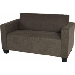 HHG - 2er Sofa Couch Moncalieri Loungesofa Stoff/Textil braun