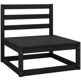 vidaXL - Garten-Mittelsofa Schwarz Massivholz Kiefer