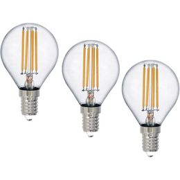 Trio - E14 Filament led 3Stk. - 2 Watt, 250 Lumen, warmweiß, ø 4cm - nicht dimmbar