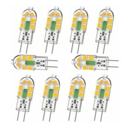 10 Stück G4-Glühbirne, G4-LED-Glühbirne 2 w 240 lm, entspricht 20 w G4-Halogenbirne, warmweiß 3000 k, ac/dc 12 v, flimmerfrei, nicht dimmbar - Lablanc