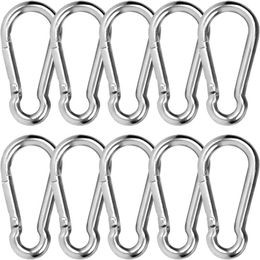 SHINING HOUSE Stück Edelstahl-Karabiner, robuster Edelstahl-Karabiner, 50 mm x 5 mm, Premium-Qualität