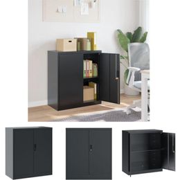 Aktenschrank Anthrazit 79x40x90 cm Stahl - Aktenschränke - Anthrazit - The Living Store