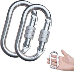 Stück Verschlusskarabiner, taktischer Karabiner, robuste 25-KN-Karabiner, Schraubkarabiner, für Bergsteigen, Hundeleine, Boxsack, Feuerwehrmann,