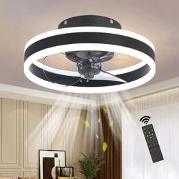 Deckenventilator mit Licht, leiser Deckenventilator mit Licht und Fernbedienung, 6 Geschwindigkeiten, moderner LED-dimmbarer Deckenlichtventilator