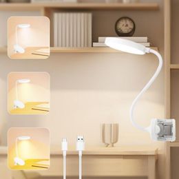 Lablanc - Clip Lamp 20 LED-Lampe, wiederaufladbare Schreibtischlampe, flexible Nachttisch-Clip-Lampe, Leselampe 3 Beleuchtungsmodi und dimmbare