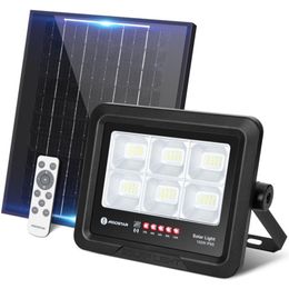 Aigostar - Solarstrahler Außen Mit Fernbedienung 100W led Strahler Außen Solar, Kaltweiß 6500K ,IP65 Wasserdicht Solar Außenstrahler Einstellbare