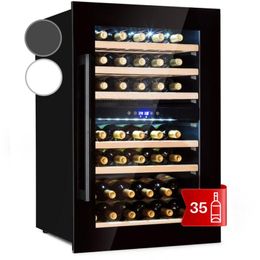 Klarstein - Weinkühlschrank 2 Zonen, 132L Getränkekühlschrank, Kleiner Einbau-Weinschrank Schmal, Wein-Kühlschrank mit Glastür, Outdoor