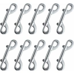 Doppelendiger Bolzenkarabiner, 10 Metallclips für Abzugskette aus Zinklegierung, vernickelte Clips - Shining House