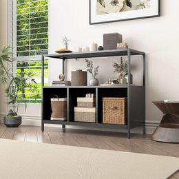 Sideboard Chicago aus Metall mit 5 Ablageflächen Schwarz - Coemo