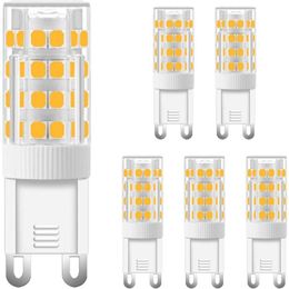 5 Stück G9-LED-Glühbirne, 5 w, entspricht 40 Watt Halogen G9, 500 lm, 3000 k, warmweißes Licht, 220 v, flimmerfrei, nicht dimmbar, geeignet für Wohn