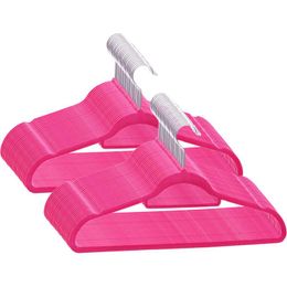 vidaXL - 50 Stk. Kleiderbügel-Set Anti-Rutsch Rosa Samt