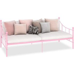 Tagesbett-Rahmen Rosa Metall 90×200 cm vidaXL