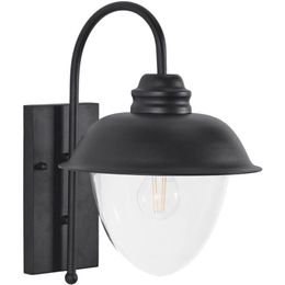 Beliani Außenwandleuchte Schwarz aus Metall Außenbeleuchtung Gartenbeleuchtung Wandlampe Outdoor Modernes Design für Garten