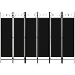 6-tlg. Raumteiler Schwarz 240 x 180 cm vidaXL