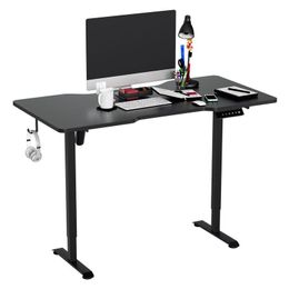 Tolletour - Höhenverstellbarer Schreibtisch mit Desktop 140x60cm Ergonomischer Tischplatte mit Memory-Steuerung Schwarz