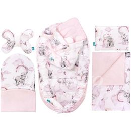 Lantigo - Babynest 100% Baumwolle, 6-teiliges Babynest Set für Neugeborene, inkl. Kissen, Babydecke und Babyhörnchen, perfekte Erstausstattung –