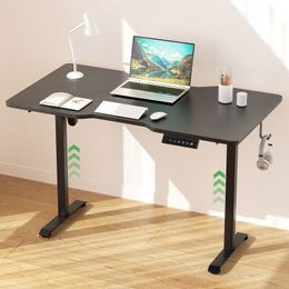 HENGDA - Höhenverstellbarer Schreibtisch mit Desktop 120x60cm Ergonomischer Tischplatte mit Memory-Steuerung Schwarz