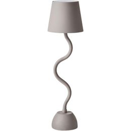 Beliani Tischlampe Beige Metall Kabellos Wiederaufladbar Touch Funktion Dimmfunktion usb Kabel Indoor Outdoor Tischleuchte Schreibtischlampe