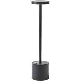 Beliani - Tischlampe Schwarz Metall Kabellos Wiederaufladbar Touch Funktion Dimmfunktion usb Kabel Indoor Outdoor Tischleuchte Schreibtischlampe