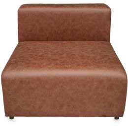 [en.casa] - Sofa-Modul Suldal Sitzelement Wildlederimitat Hellbraun