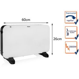 Tristar - Konvektor Heizung, Elektroheizer für 25m² Räume - 2000Watt