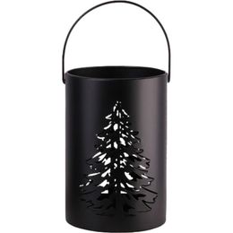 Deko Eisen Windlicht Laterne Tannenbaum Ø18,5 x 12 cm schwarz Windlicht - TrendLine