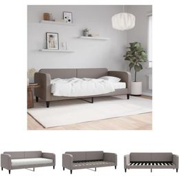 The Living Store - Tagesbett mit Matratze Taupe 80x200 cm Stoff - Betten & Bettgestelle - Taupe