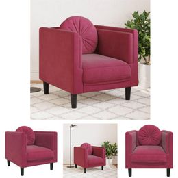 Sofasessel mit Kissen Weinrot Samt - Sofas - Rot - The Living Store