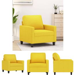 Sessel Hellgelb 60 cm Stoff - Sofas - Gelb - The Living Store