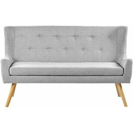 Beliani Sofa Grau Polsterbezug 2-Sitzer Küchensofa mit Holzgestell Modern Wohnzimmer Salon Möbel Wohnecke Sitzecke Küche