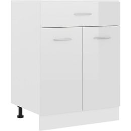 vidaXL - Schubunterschrank Hochglanz-Weiß 60x46x81,5 cm Holzwerkstoff